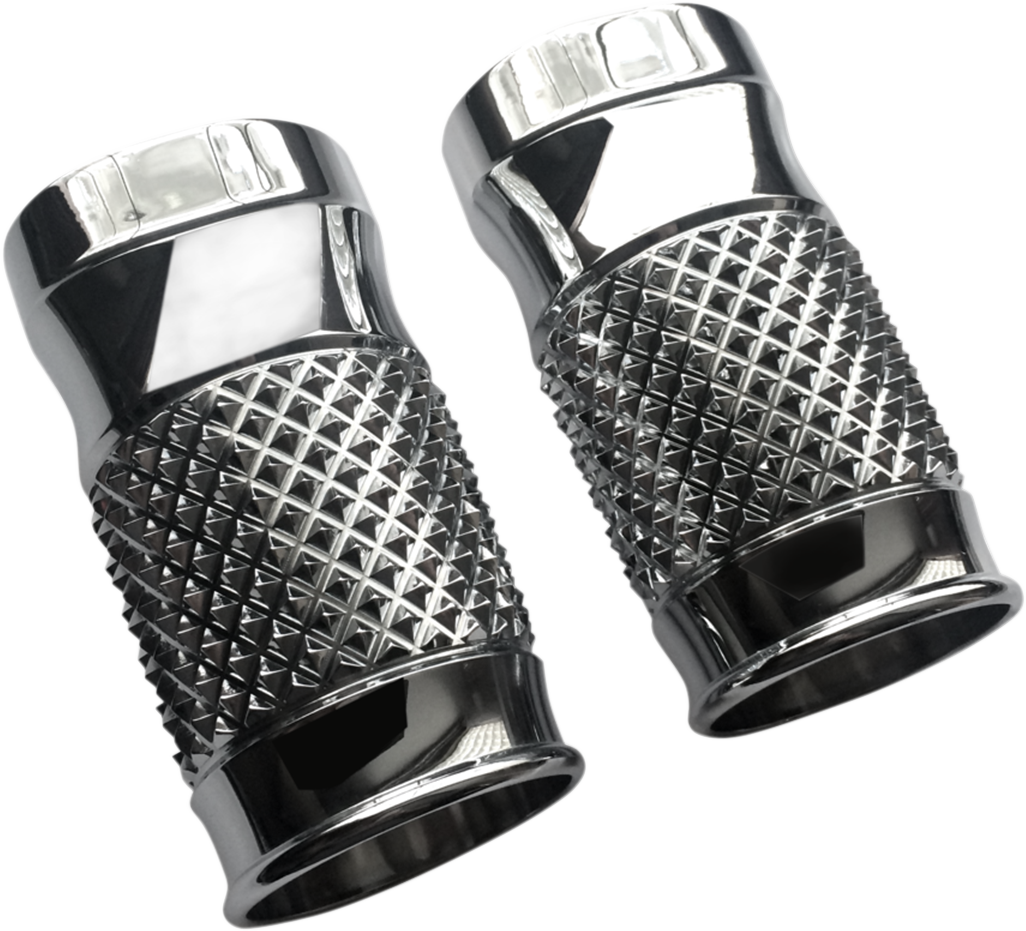Fork Slider Covers - Chrome - Cross-Cut - Millerbuilt Cycles