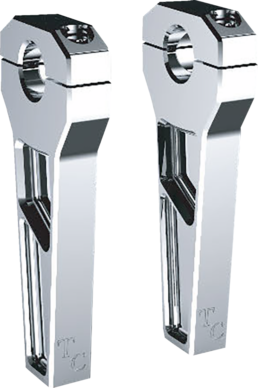 Risers - 1-1/8" Clamping - 6" Rise - Chrome - Millerbuilt Cycles