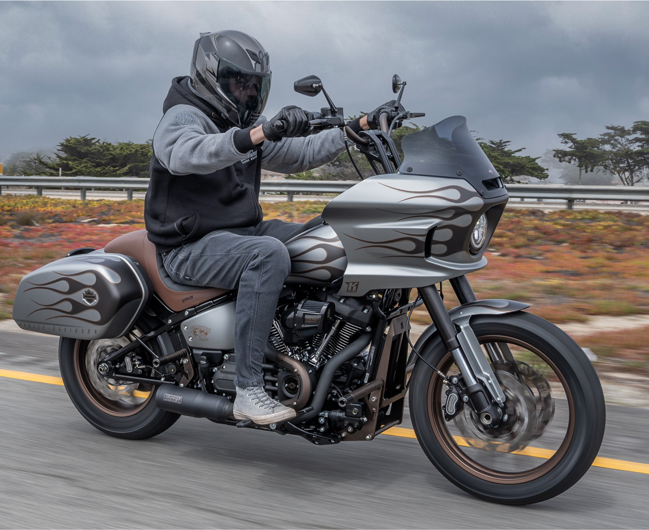 Fastback Risers - 10" - Black - Millerbuilt Cycles