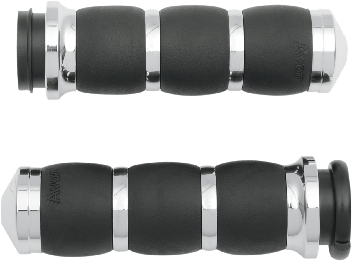 3-Ring Velvet Air Grips - TBW - Chrome - Millerbuilt Cycles