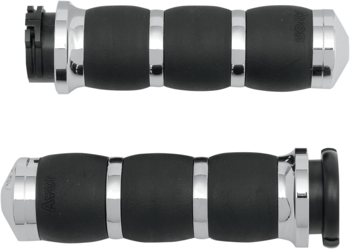 3-Ring Velvet Air Grips - Chrome - Millerbuilt Cycles