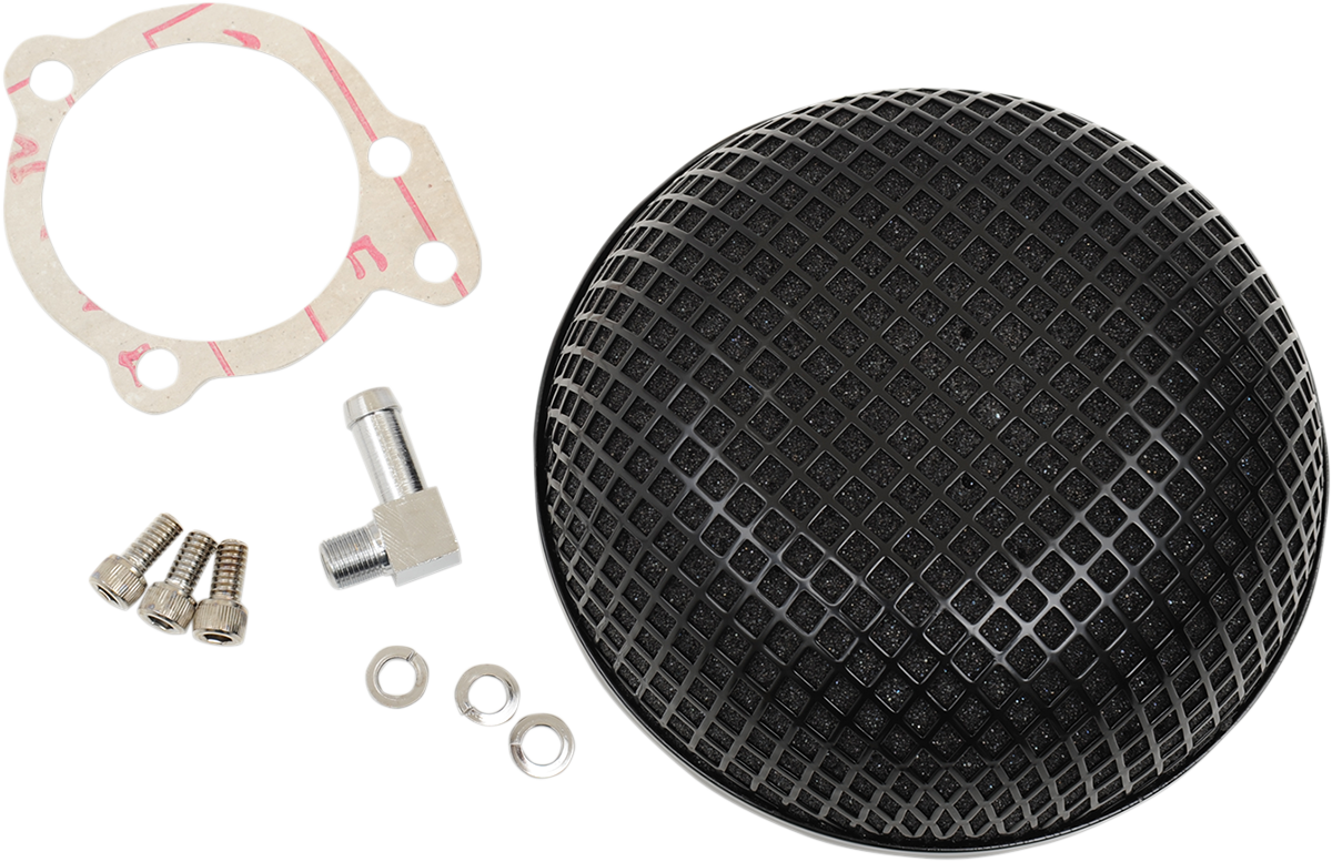 "Bob" Retro-Style Air Cleaner Kit - Black - Millerbuilt Cycles