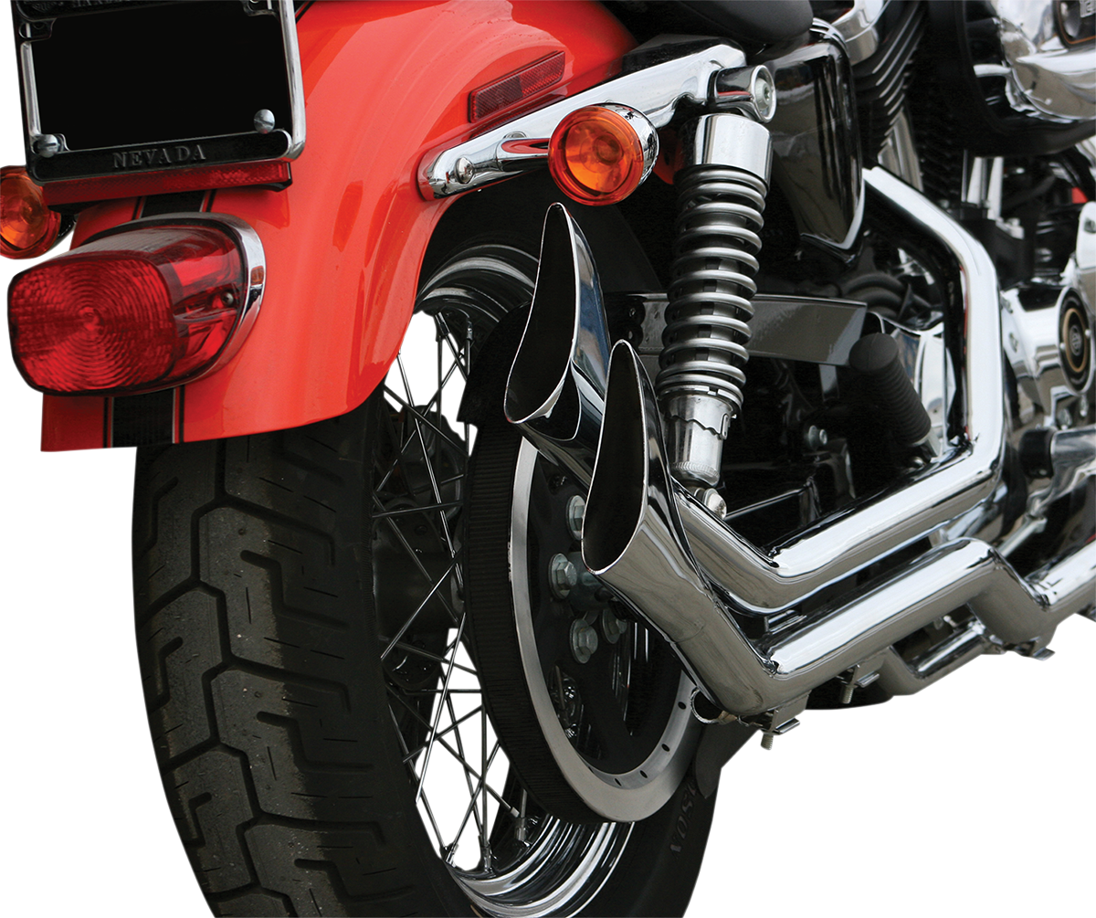 Side by Side Upsweep Exhaust System - Chrome - Millerbuilt Cycles