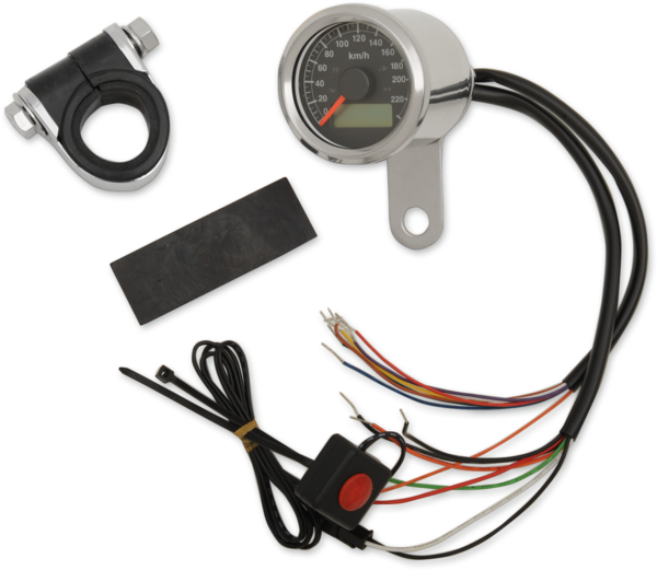 1-7/8" Programmable Speedometer with Indicator Lights - Stainless Steel ...