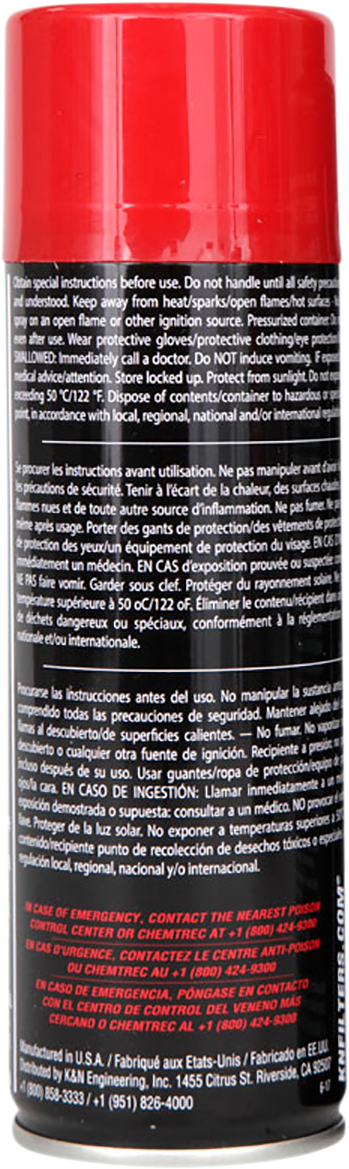 Air Filter Oil - 6.5 oz. net wt. - Aerosol - Millerbuilt Cycles